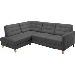 exxpo - sofa fashion Ecksofa &raquo;Elio, kompakt & bequem, zeitloses Design, Breite 228cm, L-Form&laquo; wahlweise mit Bettfunktion und Bettkasten blau B/H/T: 