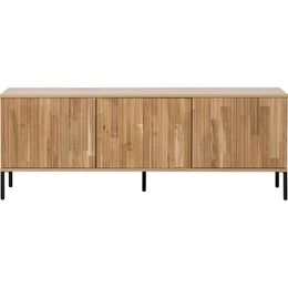 Woood Sideboard &raquo;New Gravure FSC Mix holz mit Druckmechanismus H 56 x B 150 x T 44 cm&laquo; Eichenholz, Tragkraft h&ouml;henverstellbare boden 10 kg, 