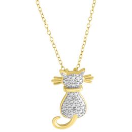 Firetti Damen Kette mit Anh&auml;nger &raquo;Schmuck Geschenk, Katze&laquo; mit Diamanten silber 0,02, Diamanten Silber 925 (Sterlingsilber), L: 45 B: 1mm