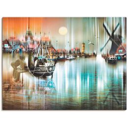 Artland Wandbild &raquo;Neuharlingersiel Nordsee Collage 04&laquo; Architektonische Elemente 1 Stk. tlg. als Leinwandbild, Poster in verschied. Gr&ouml;&szlig;en gr&uuml;n Leinwand B/H/T