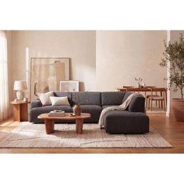 OTTO home Ecksofa &raquo;Linkka, Breite 282 cm&laquo; L-Form, in einem weichen Chenille-Stoff, mit Wellenunterfederung schwarz 90% PES, 10% Nylon B/H/T: 282cm x 