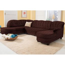 Home Affaire Wohnlandschaft &raquo;Camelita, viel Platz, bequem und zeitlos, Breite 289cm, U-Form&laquo; wahlweise mit Bettfunktion braun B/H/T: 289cm x 86cm x 
