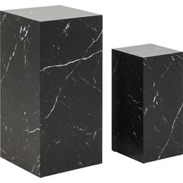 Salesfever Beistelltisch &raquo;Set an eleganten Beistelltischen&laquo; Set, foliert mit Melaminfolie in Marmoroptik schwarz MDF, mit Melaminfolie &uuml;berzogen B/H/T