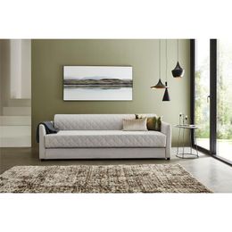 ATLANTIC HOME COLLECTION Schlafsofa &raquo;Ken&laquo; mit Schlaffunktion, inklusive Topper mit abnehmbarem Bezug grau 100% Polyester B/H/T: 224cm, Feinstruktur