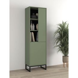 OTTO home Vitrine &raquo;Loft, H&ouml;he 180 cm, moderne grifflose Standvitrine mit 2 T&uuml;ren&laquo; Hochschrank mit viel Stauraum, verstellbaren Einlegeb&ouml;den, Regal 