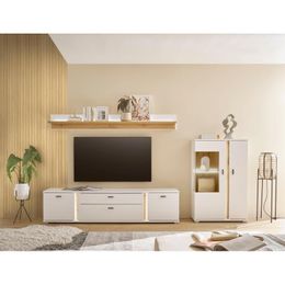 Home Affaire Wohnwand &raquo;LONG ISLAND&laquo; Set, 3 Stk. tlg. wei&szlig; Holzwerkstoff B/H/T: 290cmcm x 170cmcm x 42cmcm