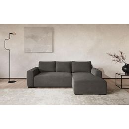 COTTA Ecksofa &raquo;Giro L-Form, Recamiere, Breite 252 cm&laquo; wahlweise mit Bettkasten und Trendbezug CORD! grau 96% POLYESTER (PES) 4% POLYAMID(PA) B/H/T: 