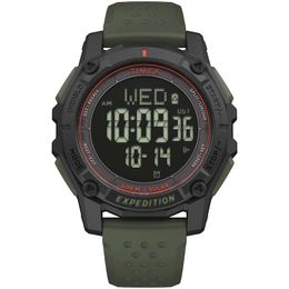 Timex Herren Chronograph &raquo;RIDGE SOLAR&laquo; Solar Armbanduhr,Herrenuhr,digital,Silikonarmband,Stoppfunktion,Datum gr&uuml;n Einheitsgr&ouml;&szlig;e