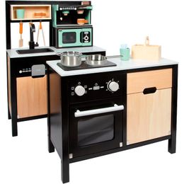 Small Foot Spielk&uuml;che &raquo;Kinderk&uuml;che+K&uuml;cheninsel Industrial&laquo; schwarz Filz, Holz, Kunststoff, Metall Einheitsgr&ouml;&szlig;e