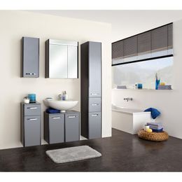 Badm&ouml;bel-Set &raquo;Quickset 327 5-teilig, Waschbeckenunterschrank und LED-Spiegelschrank&laquo; Set, 5 Stk. tlg. schwarz Holzwerkstoff, MDF B/H/T: 120cmcm x 