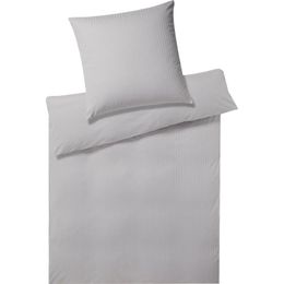 Elegante Bettw&auml;sche &raquo;Solid Stripe&laquo; 2 Stk. angenehmes Hautgef&uuml;hl beige Mako-Jersey, Obermaterial: 100% Baumwolle B/L: 135cm x 200cm, 1 Stk., 1 Stk., Mako-Jersey