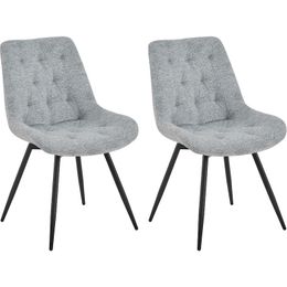 ByLiving Esszimmerstuhl &raquo;Aragon&laquo; (Set) 2 Stk.360 Grad drehbarer Stuhl, hochwertiger Webstoffbezug mit Steppung grau Metall, Polyester B/H/T: 47,5cm x 