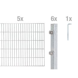 Alberts Doppelstabmattenzaun &raquo;Grundset&laquo; H&ouml;he: 80-200 cm, Gesamtl&auml;nge: 4-30 m, zum Einbetonieren Stahl H/L: 180cm x 10m