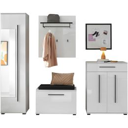 Home Affaire Garderoben-Set &raquo;Cantara, moderne Garderobe, Komplettset mit viel Stauraum&laquo; Komplett-Set, 4 Stk. tlg. wei&szlig; B/H/T: 230cmcm x 201cmcm x 