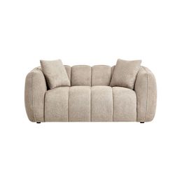 Beliani 2-Sitzer Sofa NESS in Beige/Schwarz - (W) 170 x (H) 68 x (L) 85 cm | Gr.: onesize