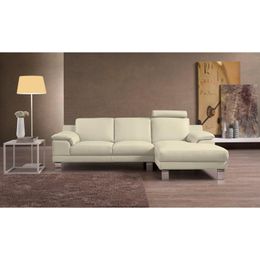 Egoitaliano Ecksofa &raquo;Shakira, Design & Sitzkomfort auf hohem Niveau, Breite 236cm, L-Form&laquo; mit Recamiere, L-Form, edle F&uuml;&szlig;e blau Leder &raquo;BULL&laquo; (echtes Rindsleder).
