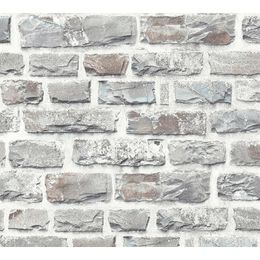 Livingwalls living walls Vliestapete &raquo;Neue Bude 2.0&laquo; Motiv Steinoptik gemustert leicht strukturiert Landhaus Tapete Stein Tapeten Wohnzimmer Schlafzimmer K&uuml;che 