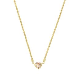 JOOP! Damen JOOP! Kette mit Anh&auml;nger &raquo;Herz-Motiv&laquo; mit Zirkonia (synth.) rosa Silber 925 (Sterlingsilber), L: 45 B: 2,3mm