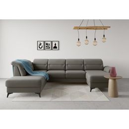 Sit & More sit&more Wohnlandschaft &raquo;Sinatra U-Form&laquo; optional mit Kopfteilverstellung und Armteilfunktion, Metallf&uuml;&szlig;e braun 100% Polyester B/H/T: 326cm x 85cm x 