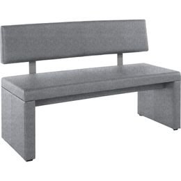 OTTO home Sitzbank &raquo;Charissa&laquo; mit Lehne, Breite 140, 160 oder 180 cm grau Holzwerkstoff, Massivholz B/H/T: 180cm x 90cm x 53cm, Strukturstoff