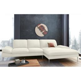 W.Schillig Ecksofa &raquo;enjoy&MORE, Designsofa, bequem, zeitlos und elegant, L-Form&laquo; mit Sitztiefenverstellung, F&uuml;&szlig;e Chrom gl&auml;nzend, Breite 340 cm wei&szlig; 