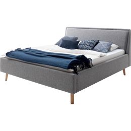 Meise M&ouml;bel meise.m&ouml;bel Polsterbett &raquo;Frieda&laquo; wahlweise mit Lattenrost und Bettkasten grau Liegefl&auml;che L&auml;nge B: 200cm x 140cm, Webstoff Ohne Lattenrost und 
