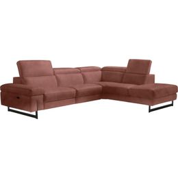 Egoitaliano Ecksofa &raquo;Candice, elegant, edel und bequem, erstklassiger Sitzkomfort, L-Form&laquo; inkl. 2 elektrischer Relaxfunktionen, Bedienung &uuml;ber Taste an Armlehne 