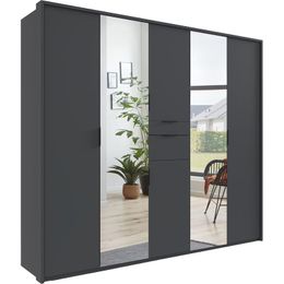 wimex Dreht&uuml;renschrank &raquo;Moldau Kleiderschrank mit Spiegel Schlafzimmerschrank&laquo; grau Holzwerkstoff B/H/T: 225cm x 208cm x 58cm, PREMIUM