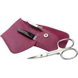 ERBE&reg; Erbe Unisex ERBE Manik&uuml;re-Etui &raquo;Siena&laquo; Hochwertiges Lederetui mit pr&auml;zisen Pflegewerkzeugen f&uuml;r unterwegs. pink B/H/T: 50mm x 100mm x 20mm 3 Stk.