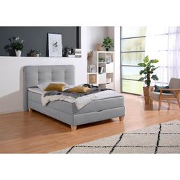 Home Affaire Boxbett inklusive Kaltschaum-Topper und Bettkasten grau Bonellfederkern H2, Liegefl&auml;che B/L: 120cm x 200cm, H2 + H2, Federkern-
