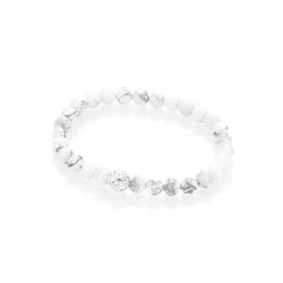 Firetti Damen Armband &raquo;Schmuck Geschenk Armschmuck Armkette Edelstein Farbstein Kristall&laquo; mit Kristallstein (synth.), Howlith grau 17cm, Materialmix