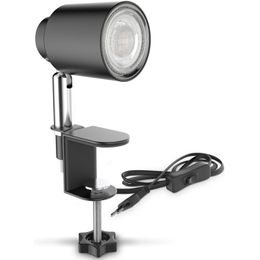 B.K.LICHT Klemmleuchte &raquo;BK_KL1353 LED Tischleuchte, Inkl. GU10-Leuchtmittel, Schwenkbar&laquo; GU10 1 Stk. Warmwei&szlig; Schwenkbar, Metall, Schwarz, 3.000K, 400Lm, 