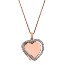 Firetti Damen Kette mit Anh&auml;nger &raquo;Schmuck Geschenk Silber 925 Halskette mit deinem Namen&laquo; mit Zirkonia (synth.) rosa Silber 925 (Sterlingsilber), L: 