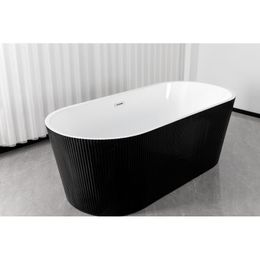 Sanotechnik Badewanne &raquo;RENO&laquo; H&ouml;he 58 cm Vorrichtung f&uuml;r Ablaufschlauch &Uuml;berlauf 170x75x58cm, aus Acryl schwarz Acryl freistehend