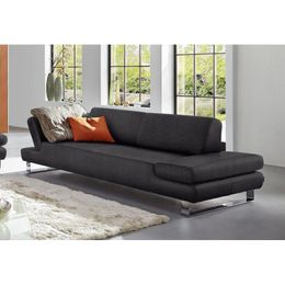 W.Schillig 3-Sitzer &raquo;taboo Designsofa mit hohem Sitzkomfort, Breite 232cm, Sitztiefe 59cm&laquo; mit Normaltiefe, inklusive Armlehnenverstellung grau 
