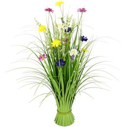 I.GE.A. Kunstgras &raquo;Mit Cosmeabl&uuml;ten&laquo; Grasbusch, k&uuml;nstlich, Dekogras bunt Obermaterial: 90% Kunststoff, 10% Polyester B/H/L: 32cm x 68cm x 32cm, 1 Stk.