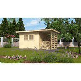 Weka Gartenhaus &raquo;179A Gr.3&laquo; beige Massivholz Fu&szlig;boden im Gartenhaus, R&uuml;ckwand Seitenwand, ohne Dacheindeckung