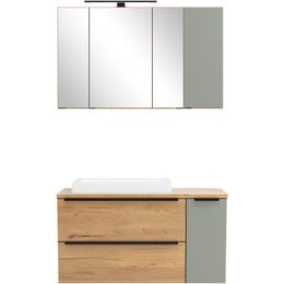 Welltime Badm&ouml;bel-Set &raquo;MAILAND, 2 Metall-Vollausz&uuml;ge mit Softclose&laquo; Ma&szlig;e (B/H/T): ca. 105/200/47 cm MDF B/H/T: 105cmcm x 200cmcm x 47cmcm