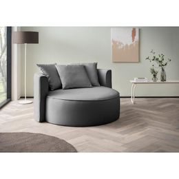 LeGer Home by Lena Gercke XXL-Sessel &raquo;ISALIE Samtoptik, Lesesessel, Loveseat, inklusive Zierkissen&laquo; extra gro&szlig;e Sitzfl&auml;che, optional mit Hocker, 3 