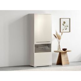 OTTO home Vitrine &raquo;Piano&laquo; (H/B/T): 161,4/60/40,2cm, UV lackiert, Soft-Close Funktion beige Holzwerkstoff Beige Hochglanz, B/H/T: 60cm x 161,4cm x 