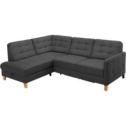 exxpo - sofa fashion Ecksofa &raquo;Elio, kompakt & bequem, zeitloses Design, Breite 228cm, L-Form&laquo; wahlweise mit Bettfunktion und Bettkasten blau B/H/T: 