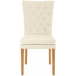 Home Affaire Esszimmerstuhl &raquo;Colorado&laquo; (Set) 6 Stk.Beine in eiche oder nussbaum. Im 2er, 4er oder 6er-Set beige Kunstleder;Microfaser B/H/T: 46cm x 