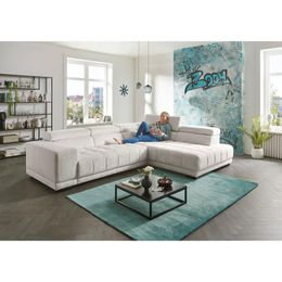 Die PlanBar Ecksofa &raquo;MP-IN15053 L-Form breiter Schenkel&laquo; wahlweise mit Kopfteilverstellung und manueller Vorziehbank beige 100% Polyester B/H/T: 323cm