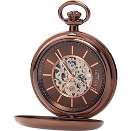Regent Uhren Regent Herren Taschenuhr Herrenuhr, Handaufzug, Kette, offene Unruh braun Einheitsgr&ouml;&szlig;e