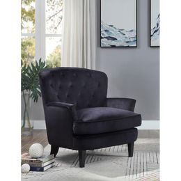 ATLANTIC HOME COLLECTION OTTO home Sessel &raquo;Leo&laquo; mit Taschenfederkern schwarz Samtvelours, B/H/T: 85cm x 88cm x 90cm
