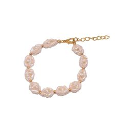 Firetti Damen Armband &raquo;Schmuck Geschenk Armschmuck Armkette Wovenball&laquo; Made in Germany - mit S&uuml;&szlig;wasserzuchtperle gold 21cm, Messing Perlen