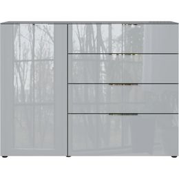 Germania Sideboard &raquo;Oakland mit Glasauflage&laquo; Breite: 134 oder 184 cm, Soft-close, verstellb. B&ouml;den, Made in Germany grau Glas, Holzwerkstoff, 