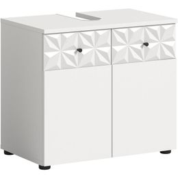 Welltime Waschbeckenunterschrank &raquo;VICENZA, Breite 60cm, mit Ornamentabsetzung&laquo; WBU, Unterschrank, Badschrank, Badunterschrank, Waschbeckenschrank wei&szlig;