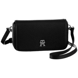 Tommy Hilfiger Damen Umh&auml;ngetasche &raquo;TH EMBLEM FLAP CROSSOVER&laquo; mit TH-Emblem vorne schwarz B/H/T: 21,5cm x 12,5cm x 5cm