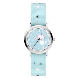 Cool Time Damen Cool Time Quarzuhr &raquo;The Cool Cat&laquo; Armbanduhr, Kinderuhr, M&auml;dchen, analog blau Einheitsgr&ouml;&szlig;e